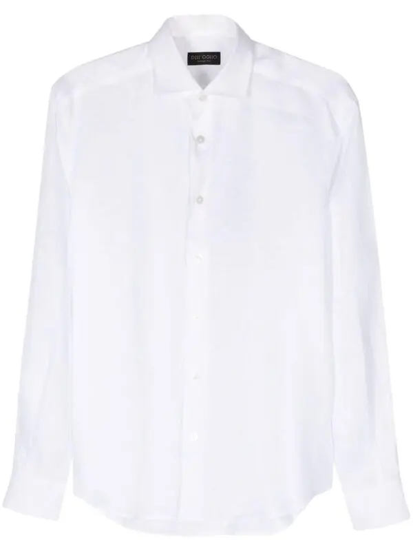 DELL'OGLIO Spread-collar Linen Shirt