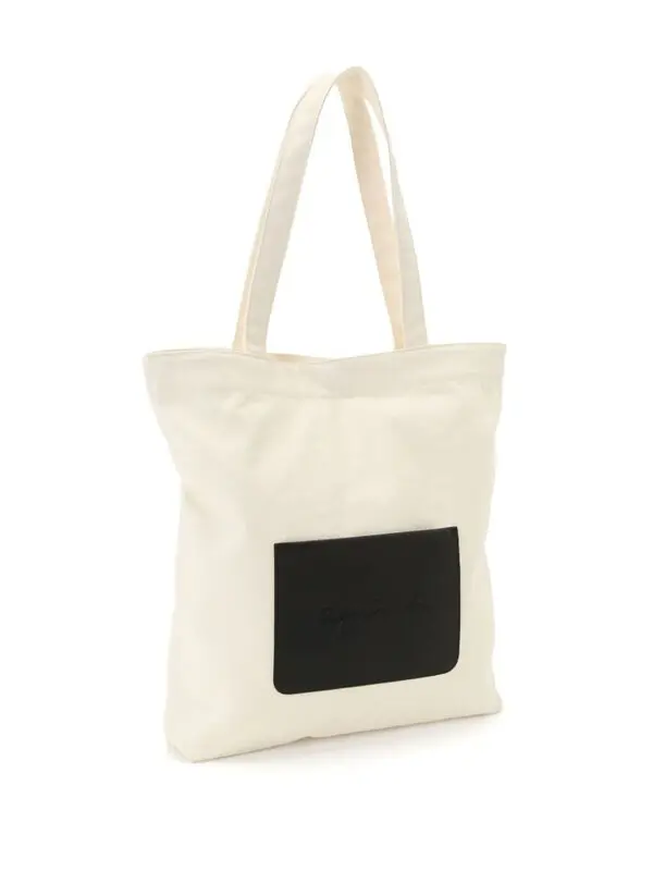 AGNES B. Logo-appliqué Canvas Tote Bag