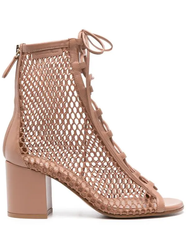 GIANVITO ROSSI Open-knit Lace-up Sandals