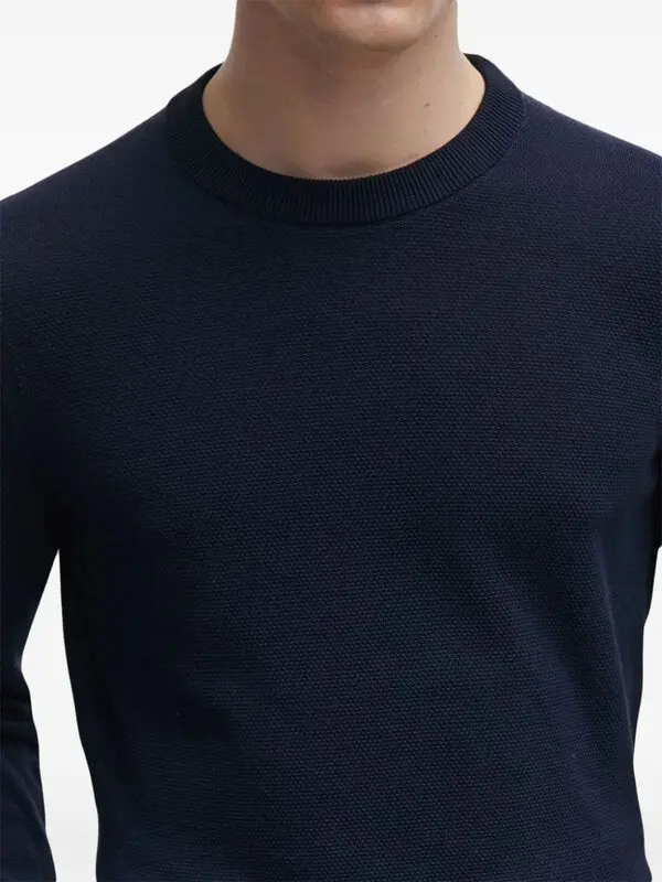 BOSS Crew-neck Cotton Jumper - Blue