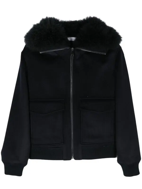 LISKA Cashmere Bomber Jacket - Blue