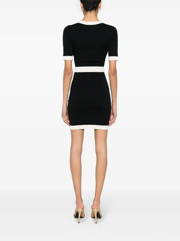 Elisabetta Franchi Monogram Jacquard Mini Dress