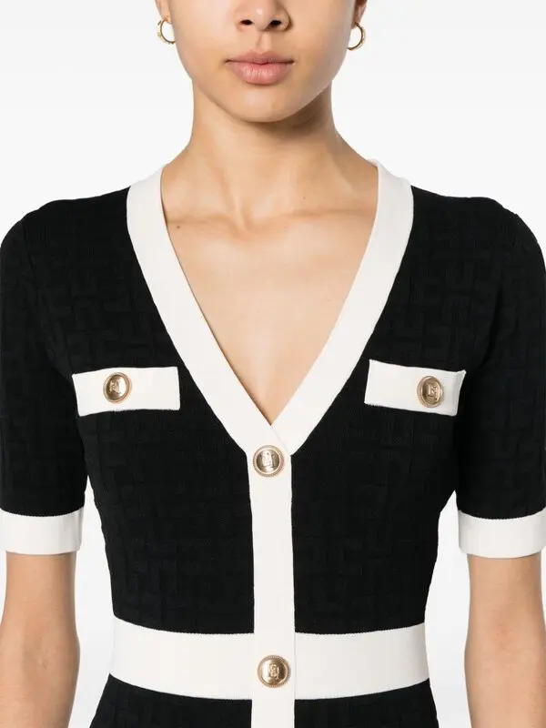 Elisabetta Franchi Monogram Jacquard Mini Dress