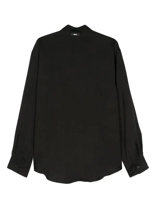 MSGM Pointed-collar Satin Shirt