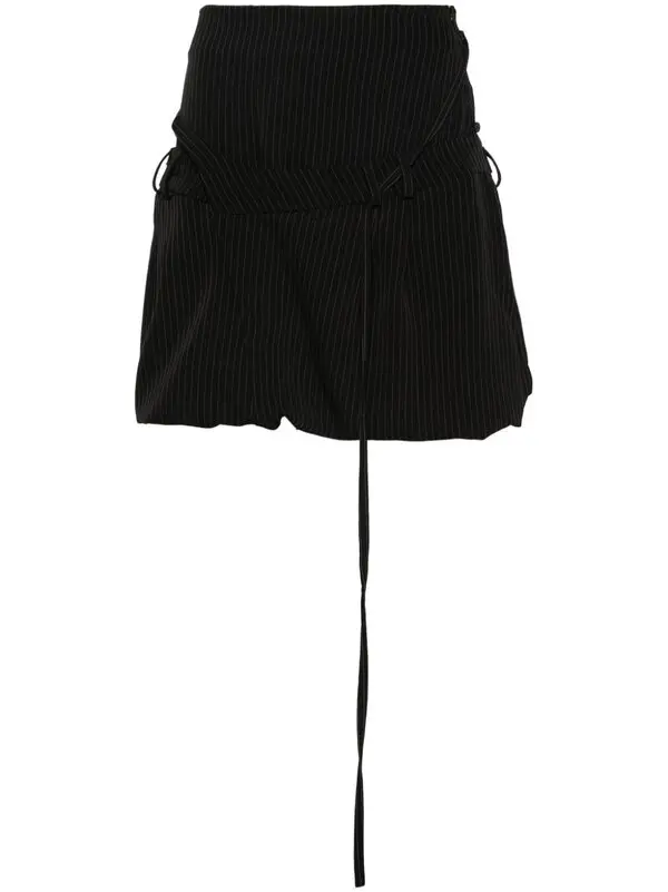 Ottolinger Pinstripe Bubble Mini Skirt - Black