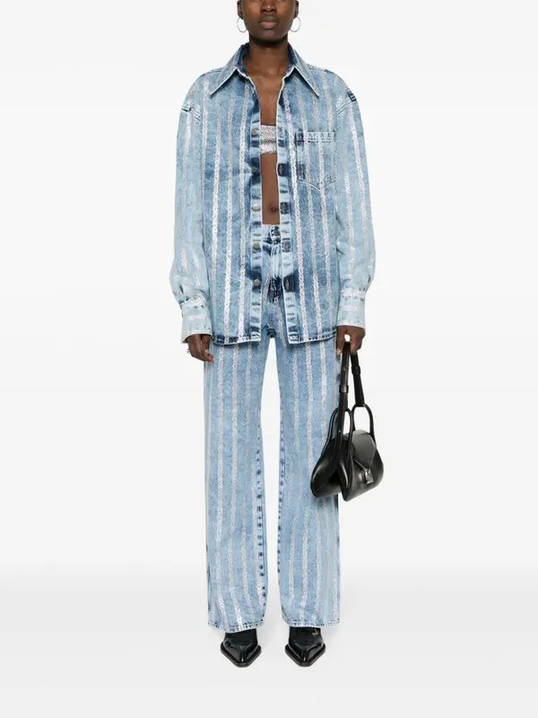 Giuseppe Di Morabito Crystal-embellished Straight Jeans