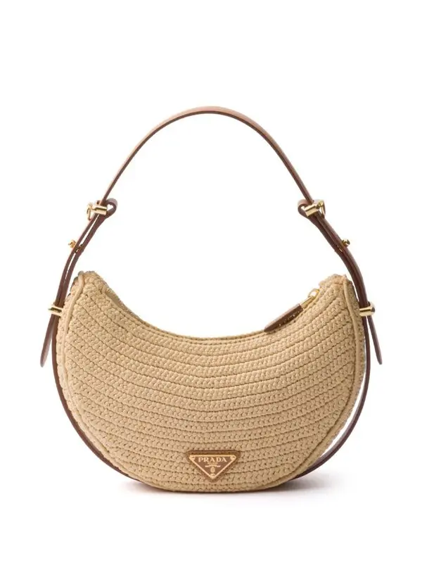 Prada Arqué Woven Raffia Shoulder Bag