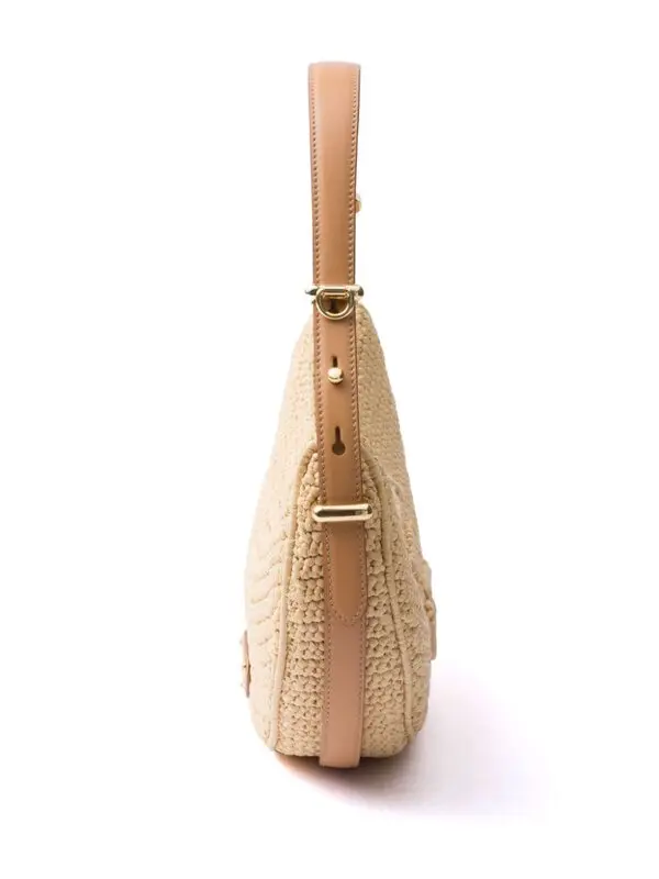 Prada Arqué Woven Raffia Shoulder Bag