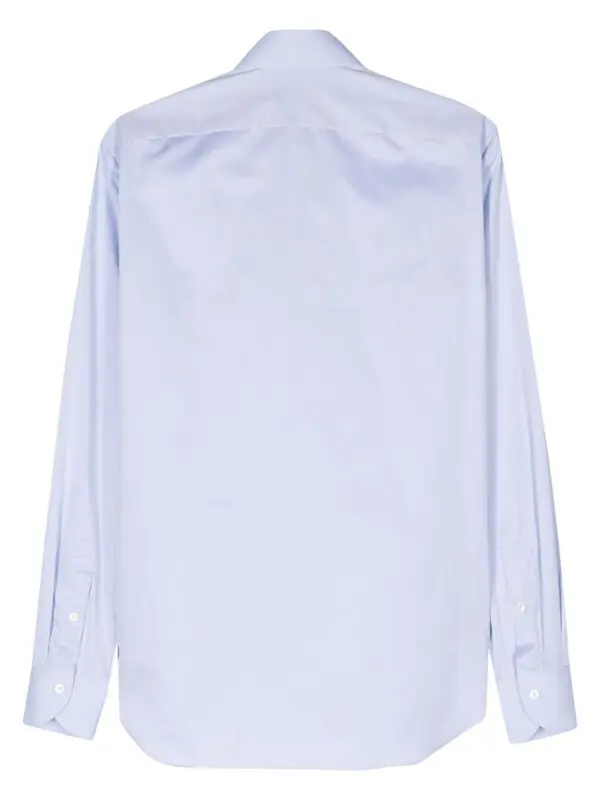 DELL'OGLIO Spread-collar Cotton Shirt - Blue
