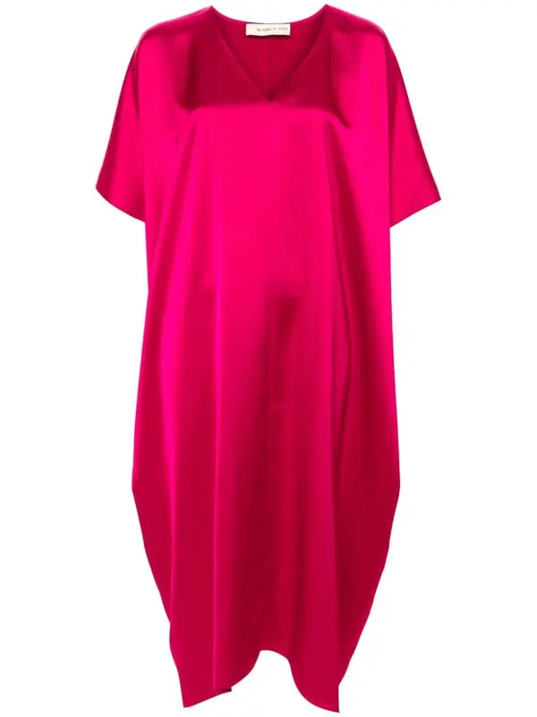 BLANCA VITA Satin Shift Midi Dress