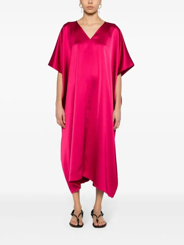 BLANCA VITA Satin Shift Midi Dress