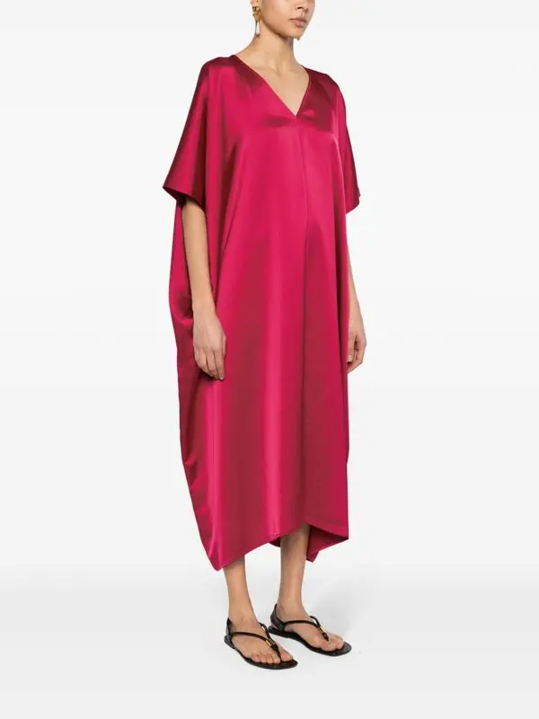 BLANCA VITA Satin Shift Midi Dress