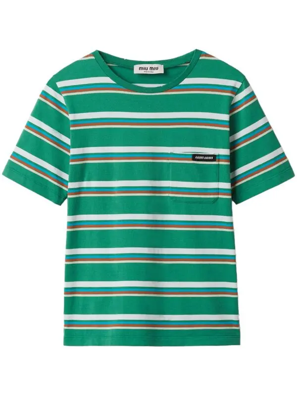 Miu Miu Striped Cotton T-shirt