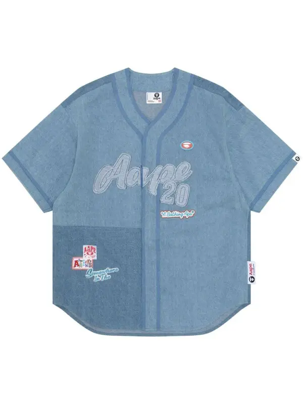 A BATHING APE Aape * Logo-appliqué Denim Shirt
