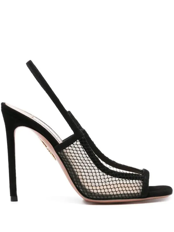 AQUAZZURA Mesh-panelling Suede Sandals