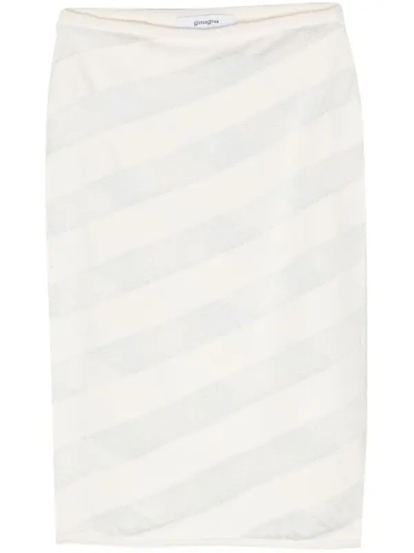Gimaguas Zebara Semi-sheer Panel Skirt - White