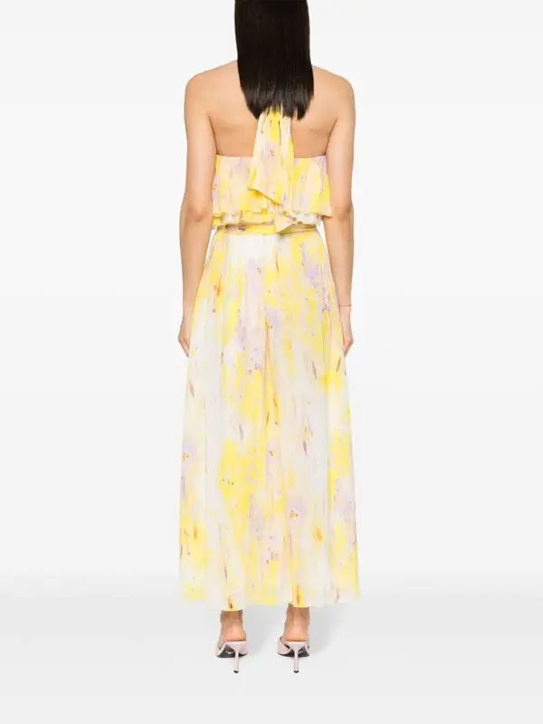 MSGM Floral-print Maxi Dress - Yellow
