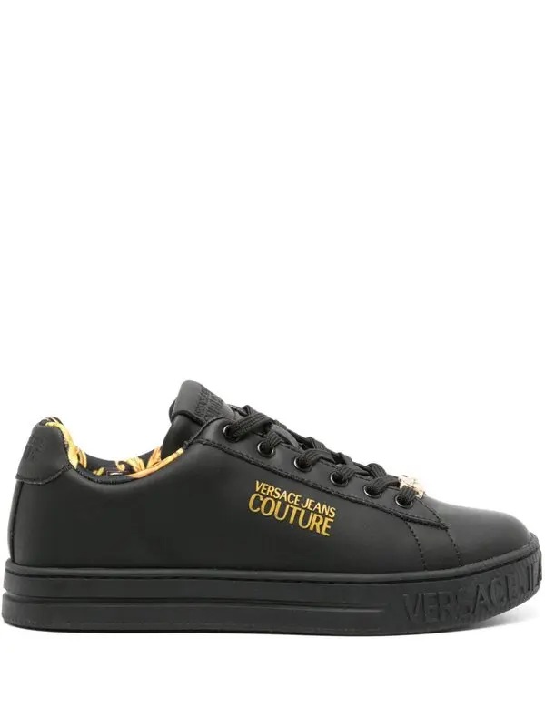 Versace Court 88 Leather Sneakers - Black