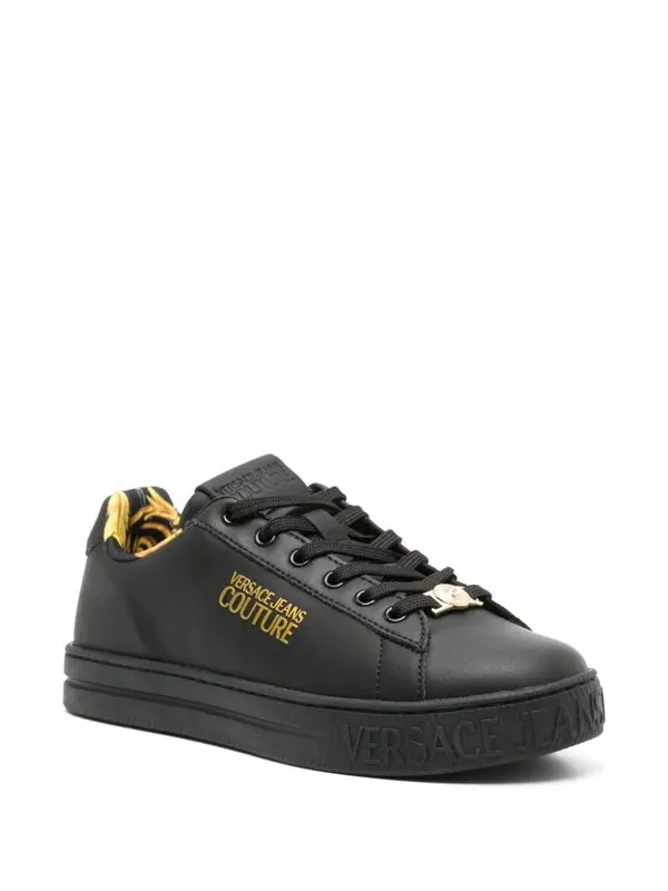 Versace Court 88 Leather Sneakers - Black