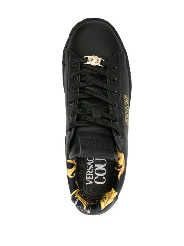 Versace Court 88 Leather Sneakers - Black