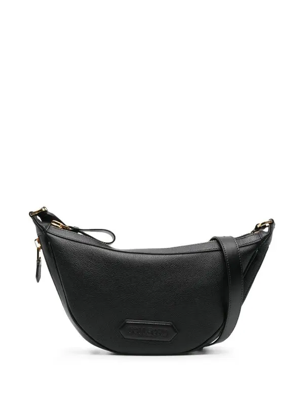 TOM FORD Crescent Leather Shoulder Bag - Black