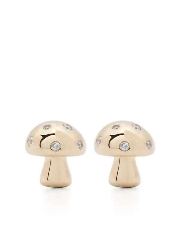 Adina Reyter 14k Yellow Diamond Mushroom Stud Earrings - Gold