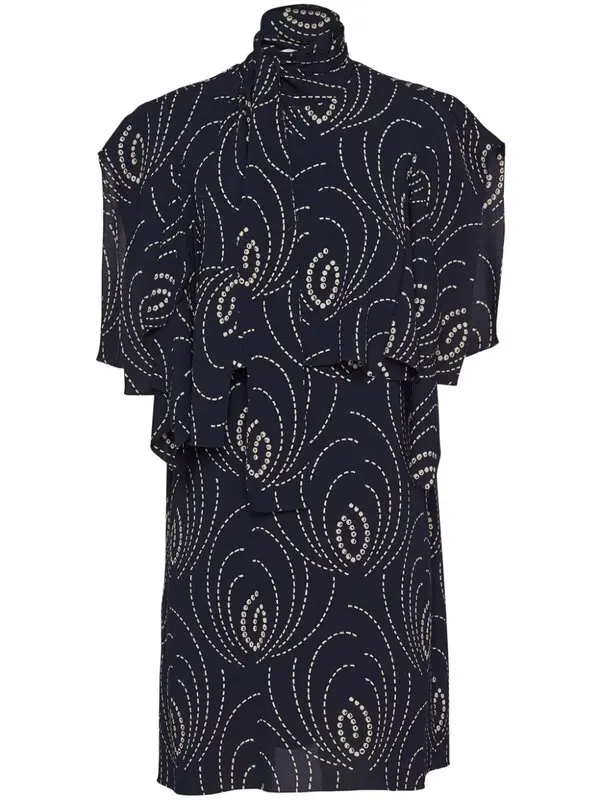 Prada Abstract-print Layered Minidress