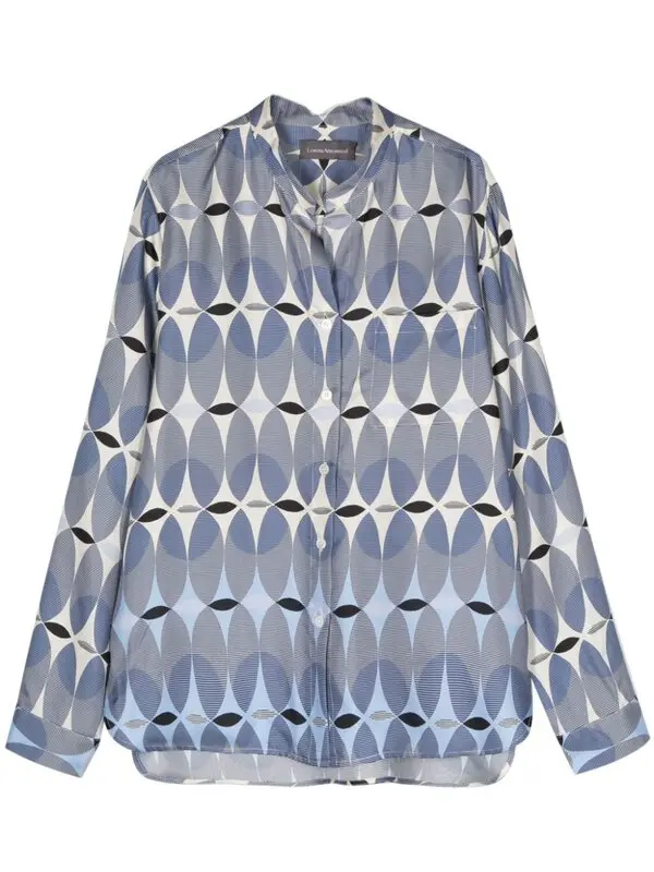Lorena Antoniazzi Monogram-pattern Silk Shirt