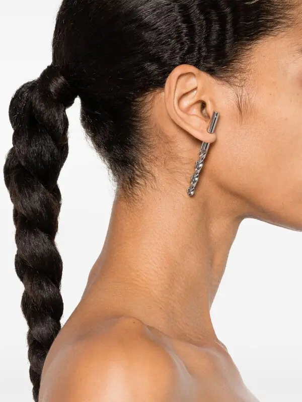 Balenciaga City Drill Single Earring - Silver | Editorialist