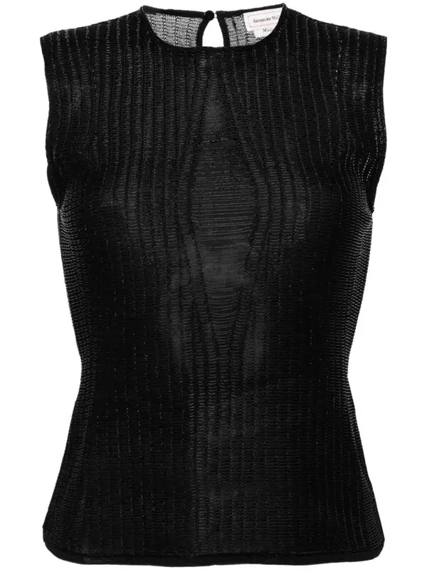 Alexander McQueen Metallic-threading Knitted Tank Top