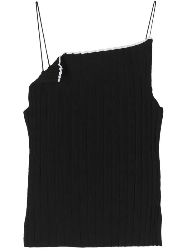 Jacquemus Le Haute Plissé Knitted Top - Black