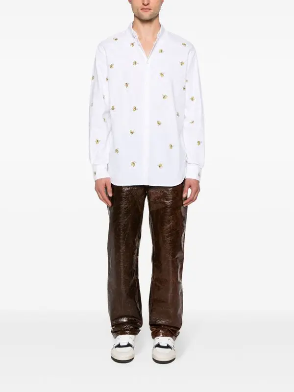 Dsquared2 Fruit-embroidered Cotton Shirt