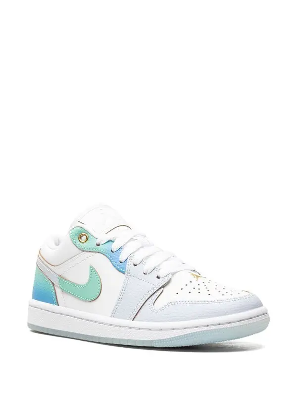 JORDAN Air 1 Low Emerald Rise Sneakers - White