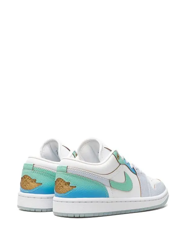 JORDAN Air 1 Low Emerald Rise Sneakers - White