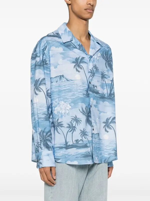 Palm Angels Sunset-print Bowling Shirt