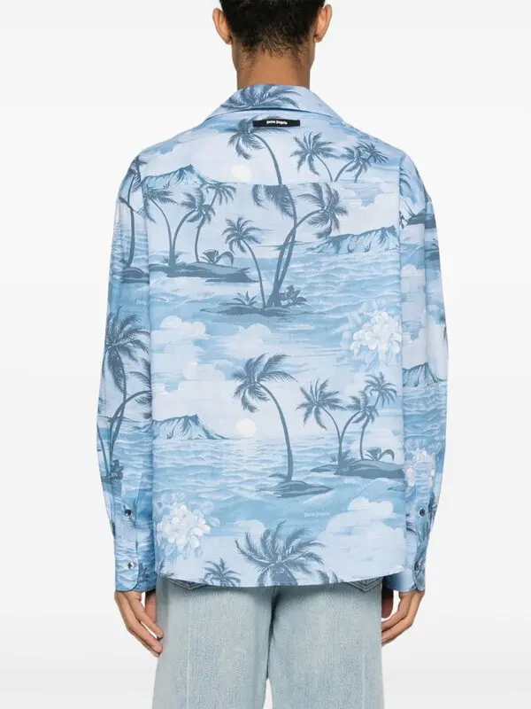 Palm Angels Sunset-print Bowling Shirt