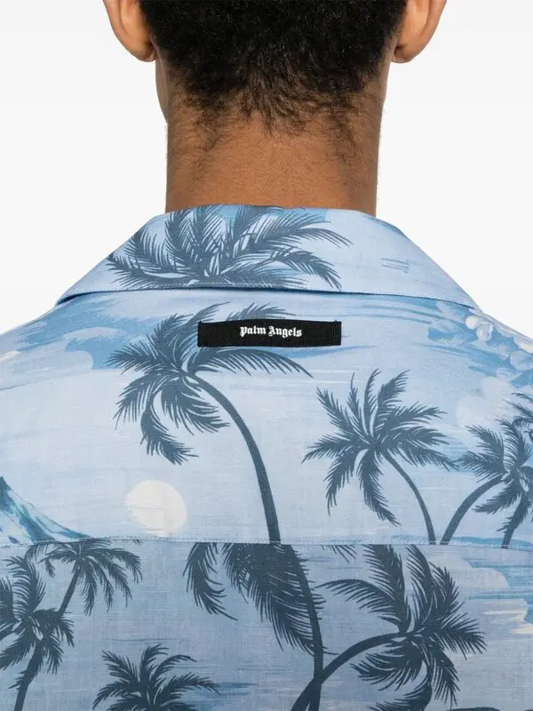 Palm Angels Sunset-print Bowling Shirt