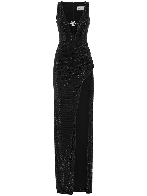 Philipp Plein Cut-out Draped Long Dress