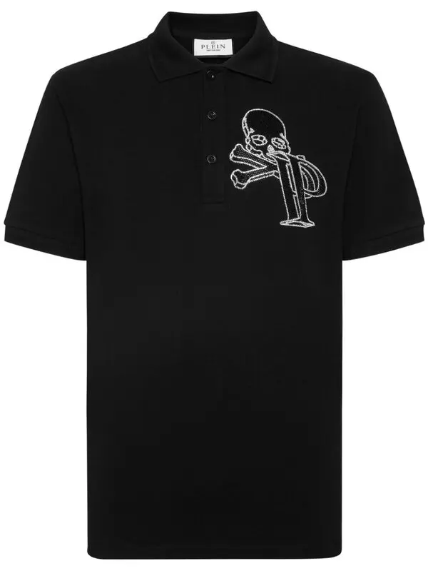 Philipp Plein Crystal-embellished Cotton Polo Shirt