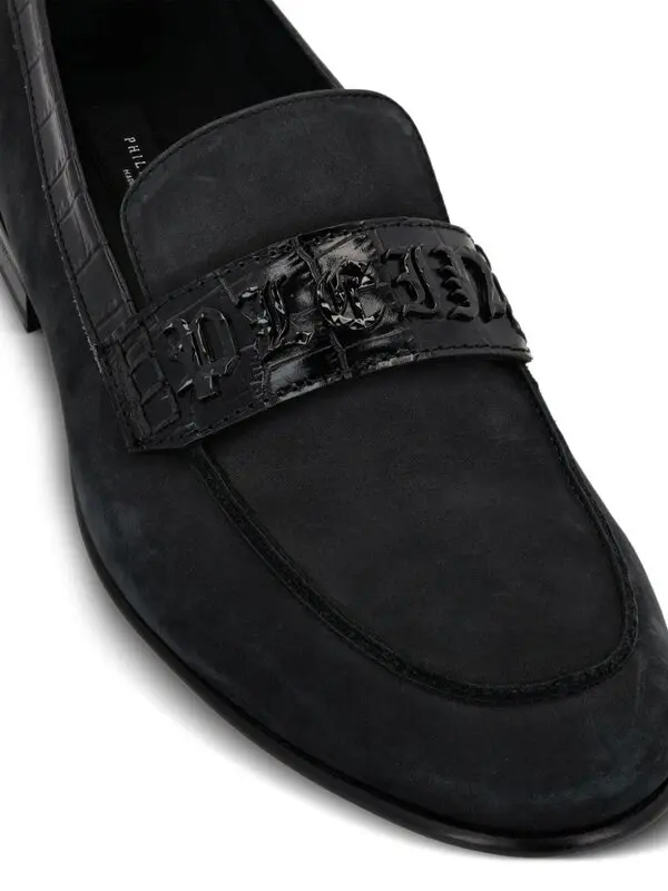 Philipp Plein Crocodile-effect Leather Loafers
