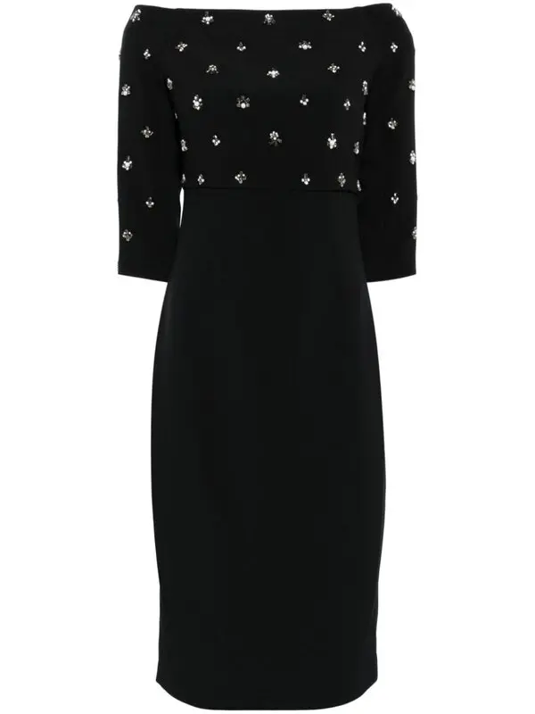 Sachin & Babi Fatima Crystal-Embellished Midi Dress In Black - 35% Off |  Editorialist
