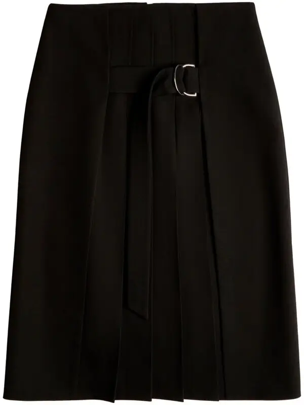 TOD'S Pleated Wool Skirt - Black