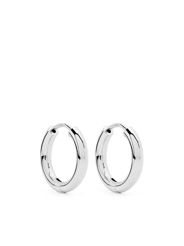 Adina Reyter 25mm Tube Hoop Earrings - Silver