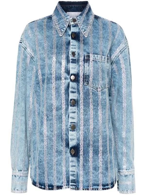Giuseppe Di Morabito Crystal-embellished Denim Shirt