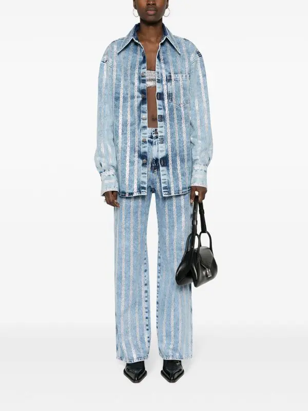 Giuseppe Di Morabito Crystal-embellished Denim Shirt