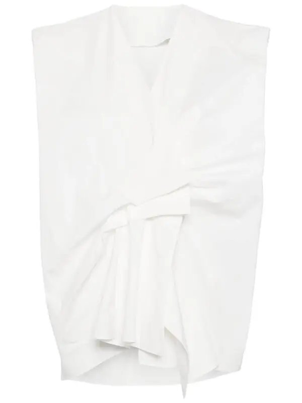 JNBY Pleated Sleeveless Blouse - White