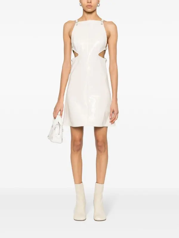 COURREGES Slash Buckle Mini Dress - White