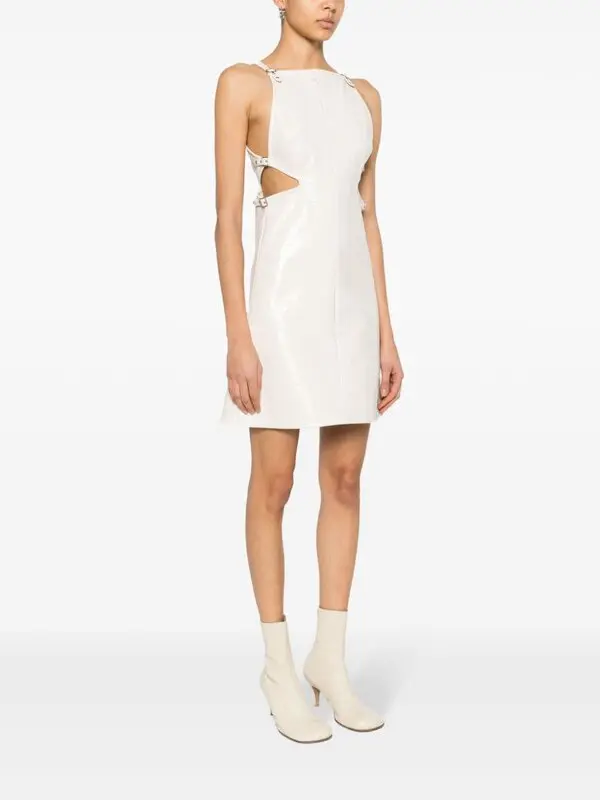 COURREGES Slash Buckle Mini Dress - White