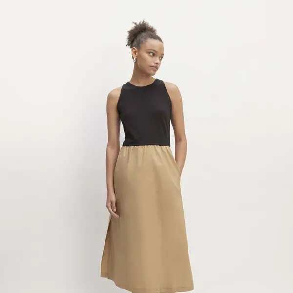 everlane brown dress The Smocked Linen Dress main image 0