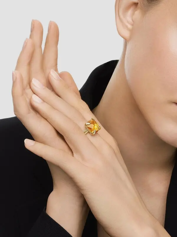 David Yurman Chatelaine Ring In 18k Yellow Gold - Citrine